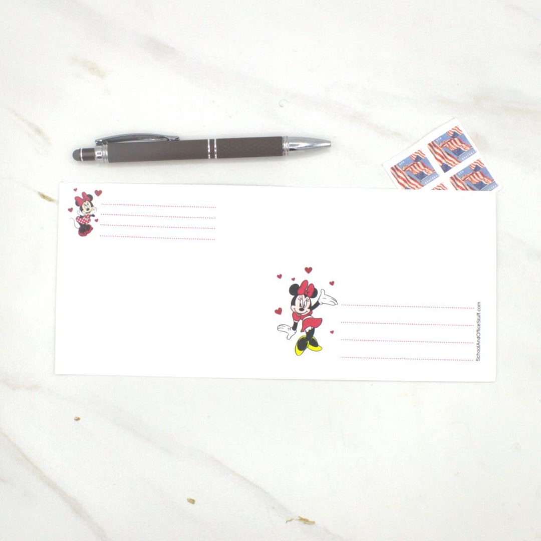 Minnie Mouse Letter Envelope, Letter Writing Set, 15 Envelope ...