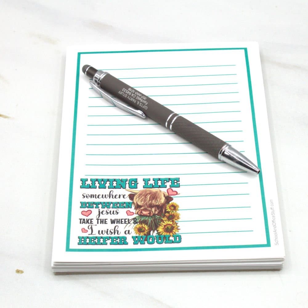Cow Memo Notepad, Highland Cow Notepad, 5x7 Notepad, Western Memo Pad ...