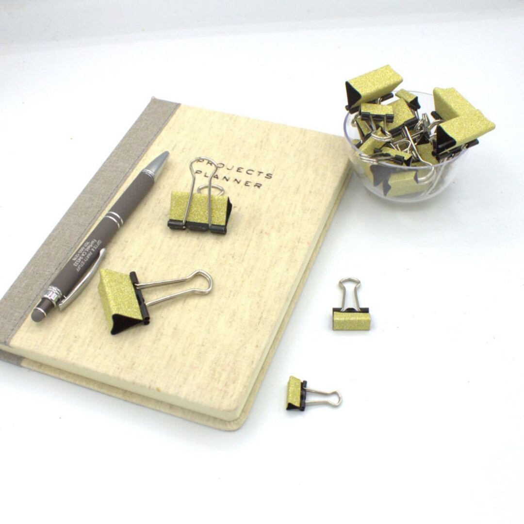Gold Glitter Binder Clips Decorative Binder Clips Binder Clips - Etsy