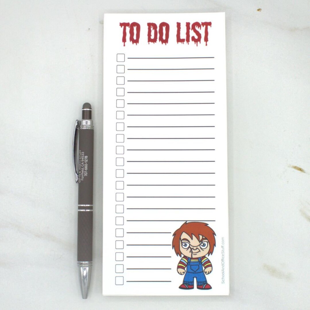 Horror Movie Villain Checklist Memo List Pad, 3.5x8 List Pad, Memo Pad ...