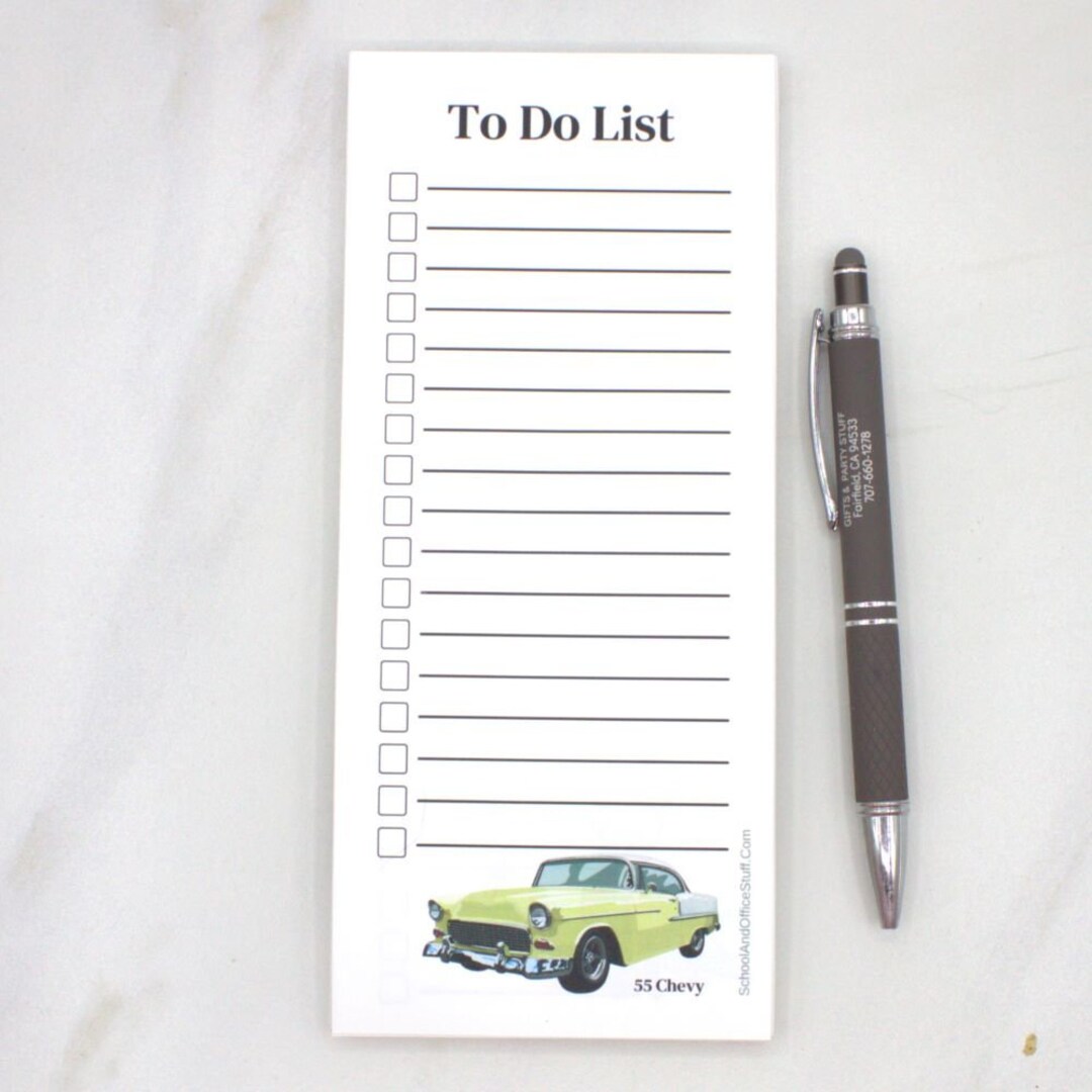 Chevy Checklist Memo Pad , 3.5x8 List Pad, Memo Pad, Personalized List ...