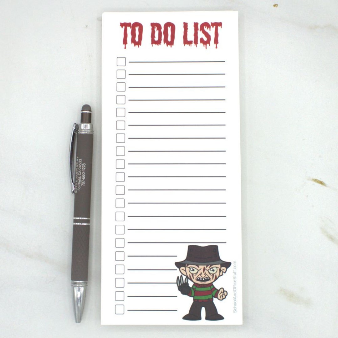 Horror Movie Villain Checklist Memo List Pad, 3.5x8 List Pad, Memo Pad ...