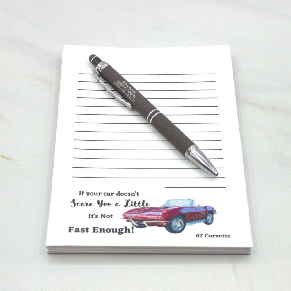 1967 Corvette Vintage Muscle Car Notepad, 5x7 Notepad, Memo Pad ...