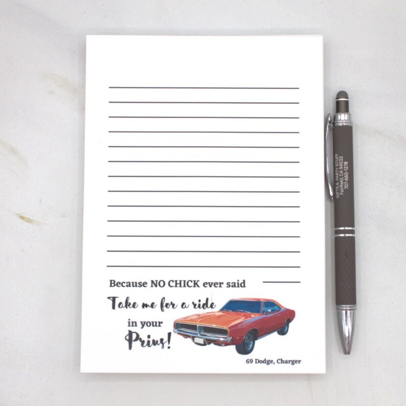 Dodge Charger Vintage Muscle Car Memo Notepad, 5x7 Notepad, Memo Pad ...