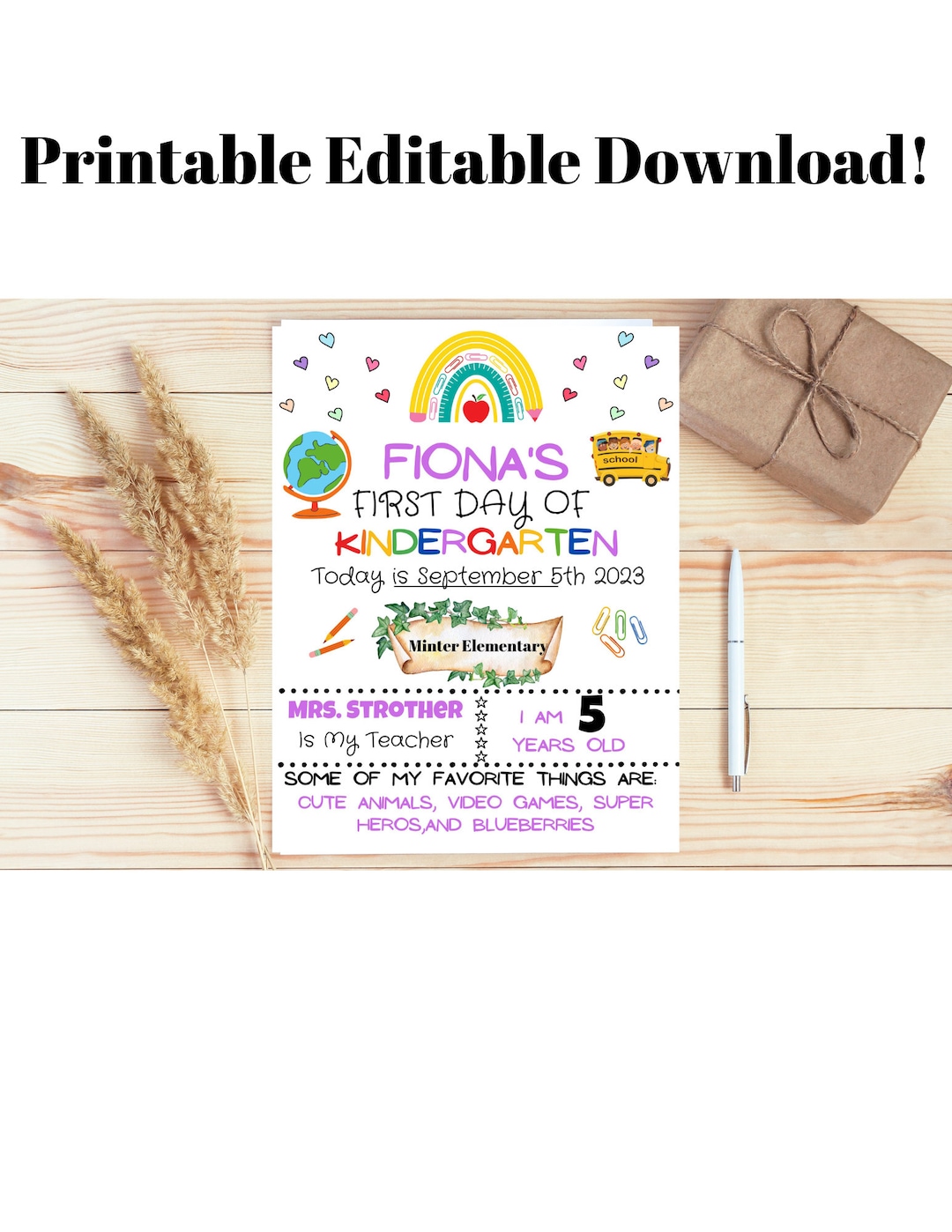 Back to School Printable Editable Download - Etsy