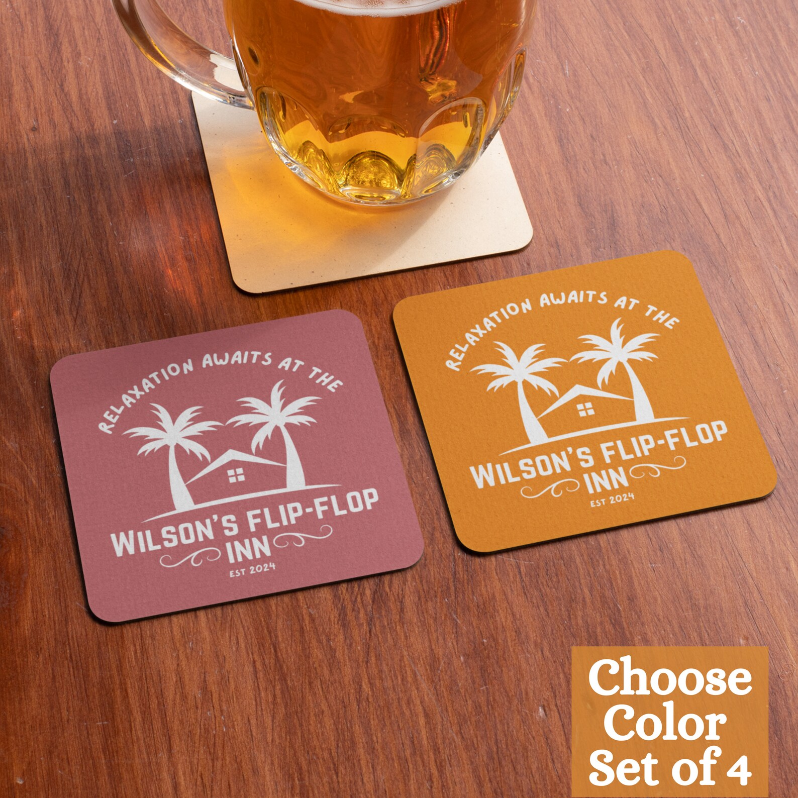 Personalized Ocean Home Decor Coaster Set of 4 Wedding Gifts for Newly ...