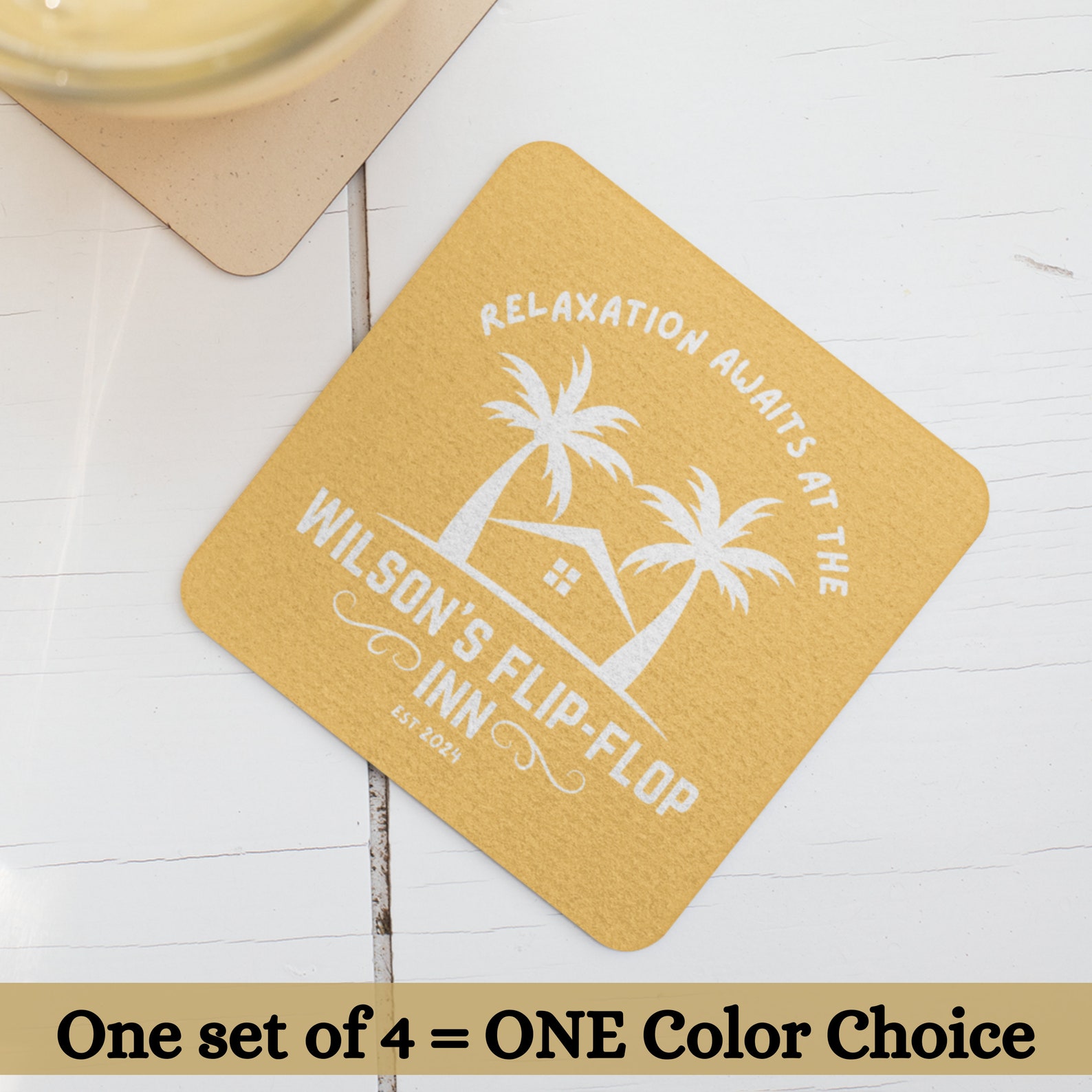 Personalized Ocean Home Decor Coaster Set of 4 Wedding Gifts for Newly ...