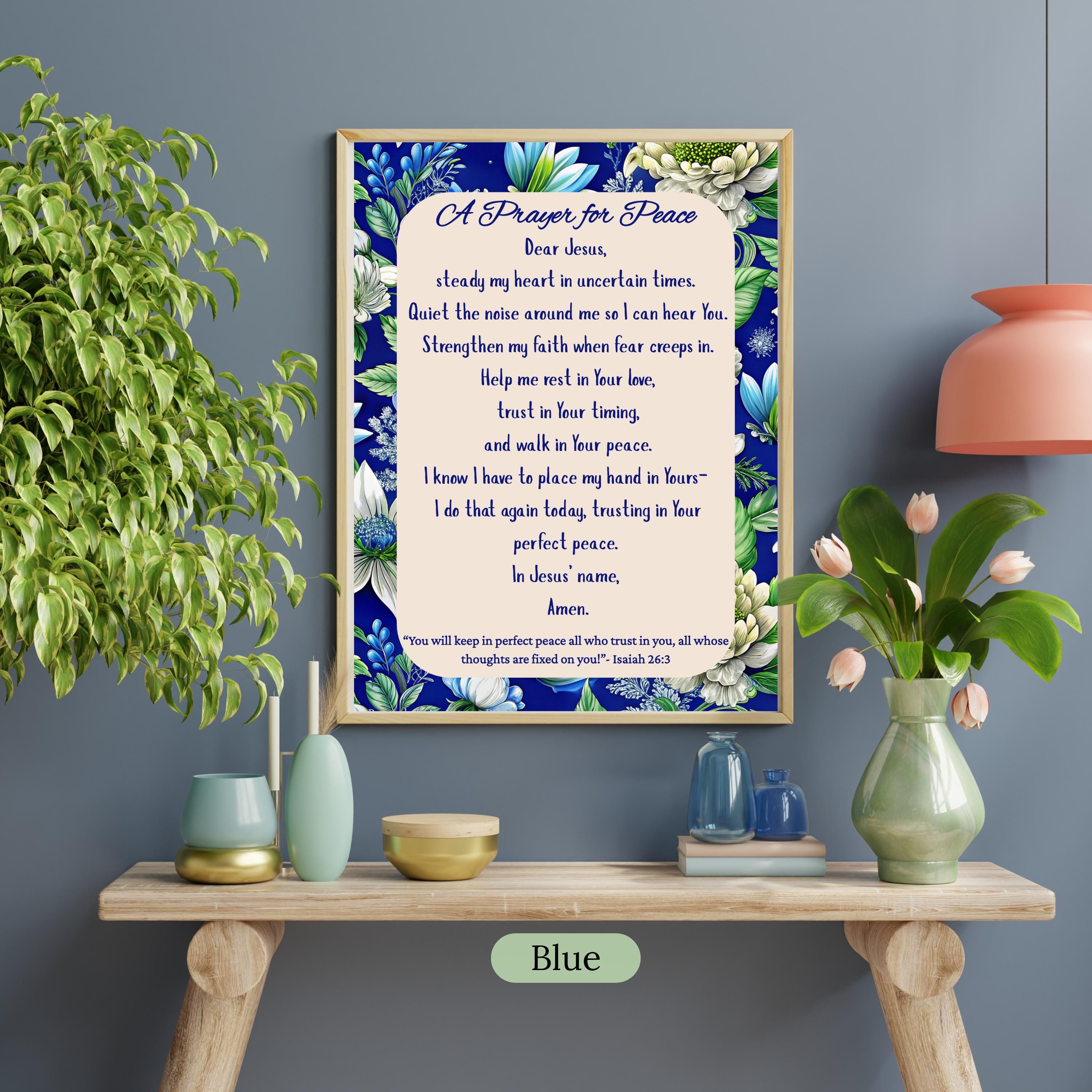 Prayer for Peace Printable Card: Christian Spiritual Support (digital ...