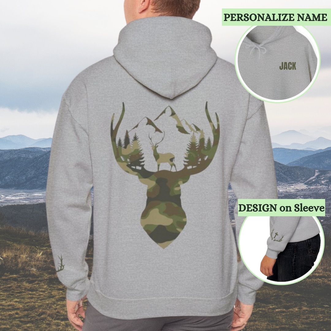 Personalized Deer Hunter Hooded Sweatshirt Gift Men Hunting Trip Gear ...