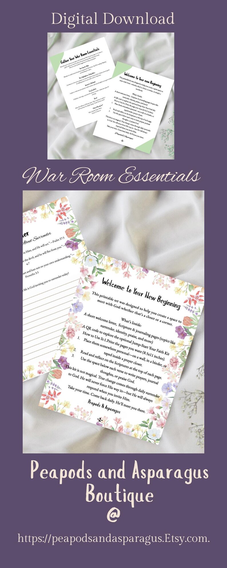 Christian Prayer Journal Printables War Room Digital Download Church ...