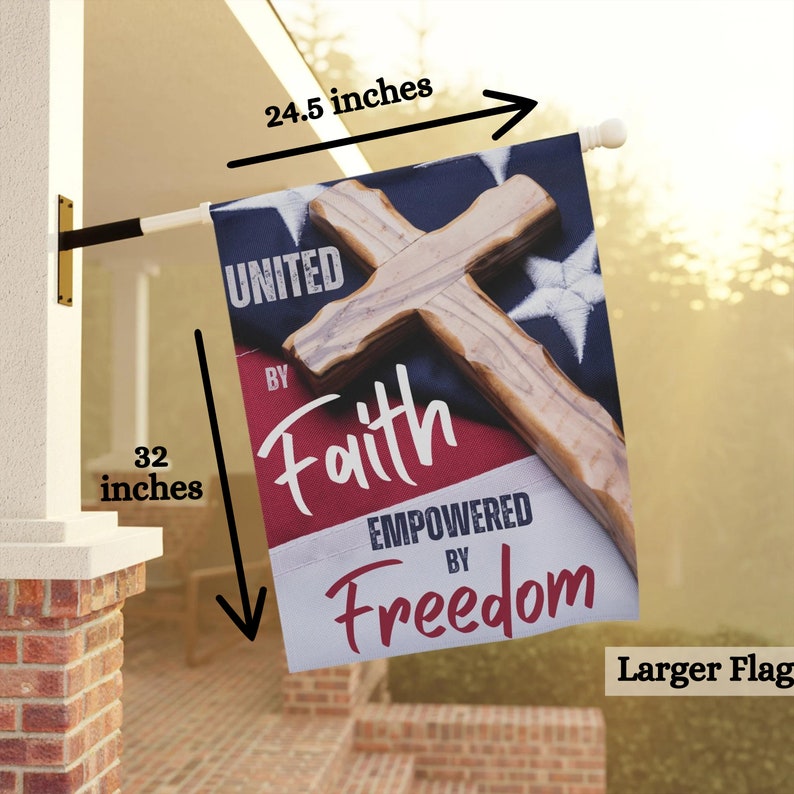 Christian Garden Banner American Flag Home Decor Faith Yard Sign for ...