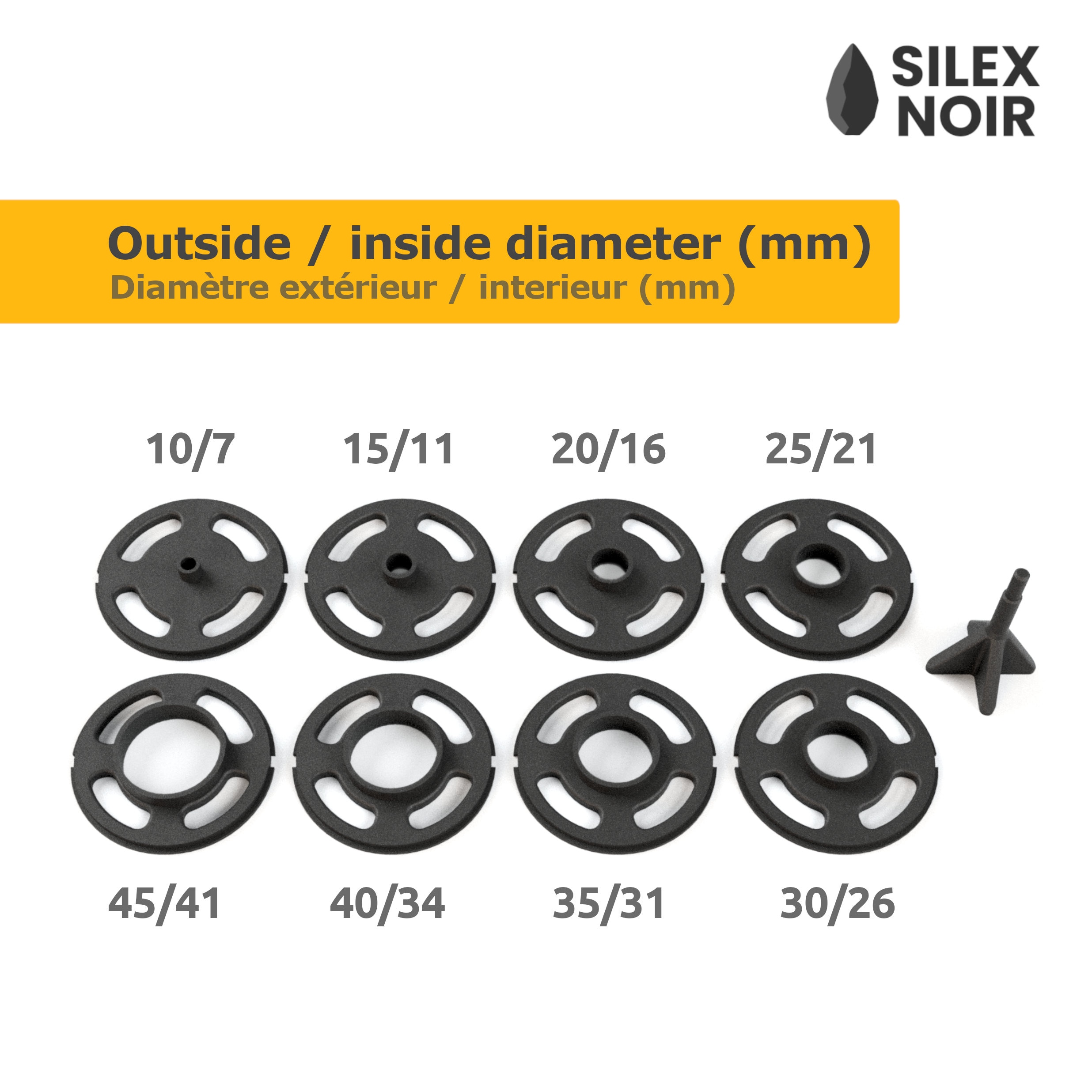 Triton - 8 bagues de copiage guides à copier + cône de centrage pour ...