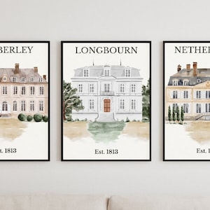 Wall Art Pride and Prejudice Digital Prints for Jane Austen Fan Gift ...