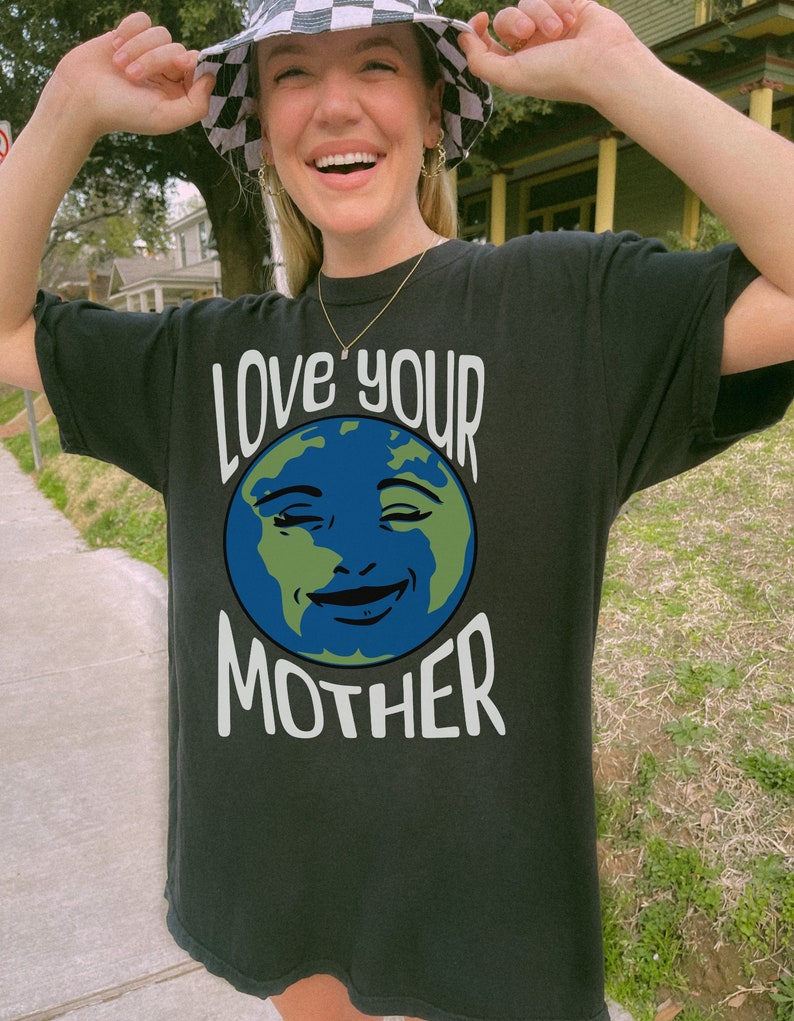 Earth Day Shirt, Granola Girl Aesthetic Shirt, Cartoon Earth Shirt ...