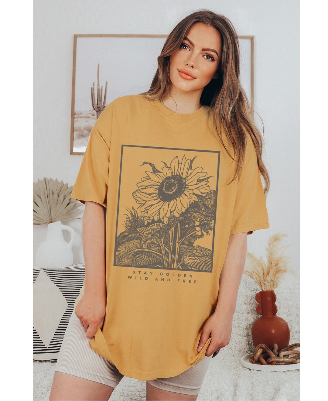 Granola Girl Aesthetic Crew Neck Sweatshirt, Sunflower Wildflower ...