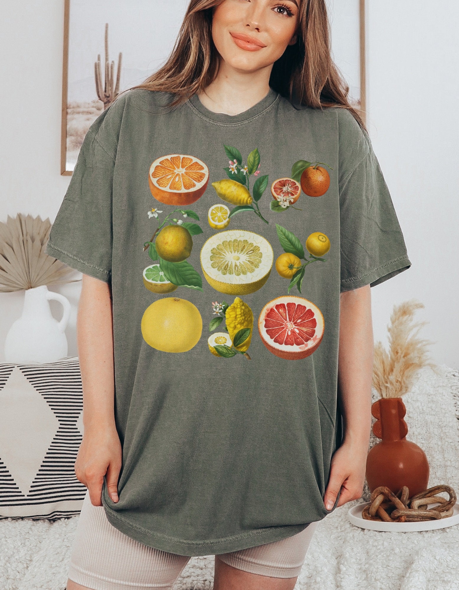 Vintage Citrus Fruit Cottagecore Botanical Gardening Shirt, Citrus ...