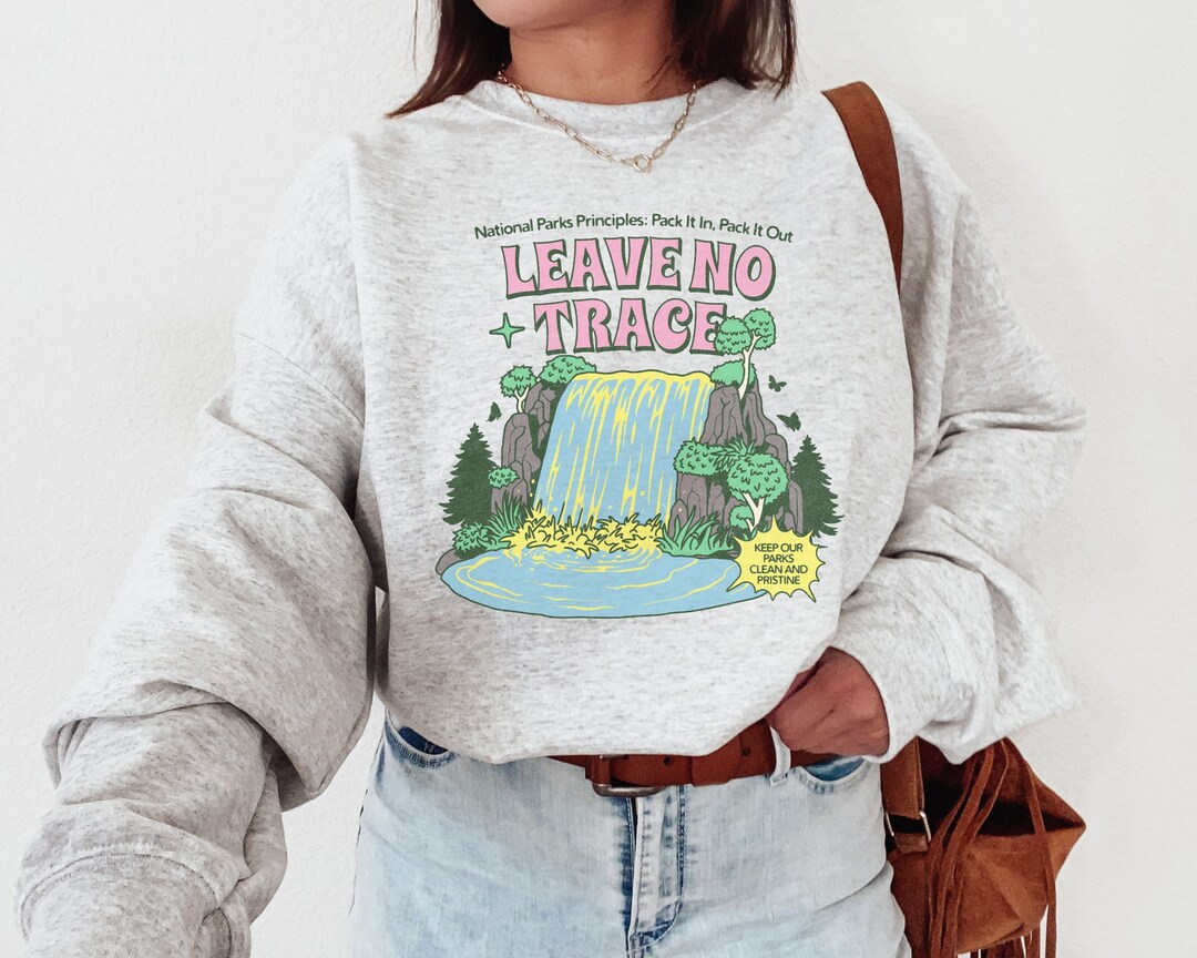 Granola Girl Aesthetic Crew Neck Sweatshirt, Leave No Trace Hiking ...