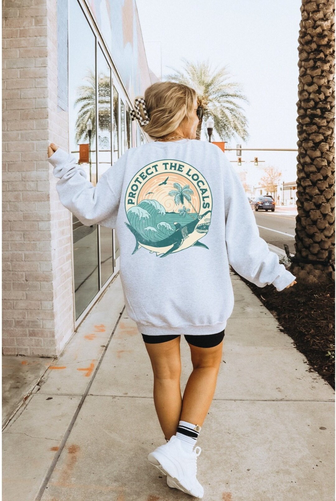 Salted Granola Girl Aesthetic Crew Neck Sweatshirt, Protect the Locals ...