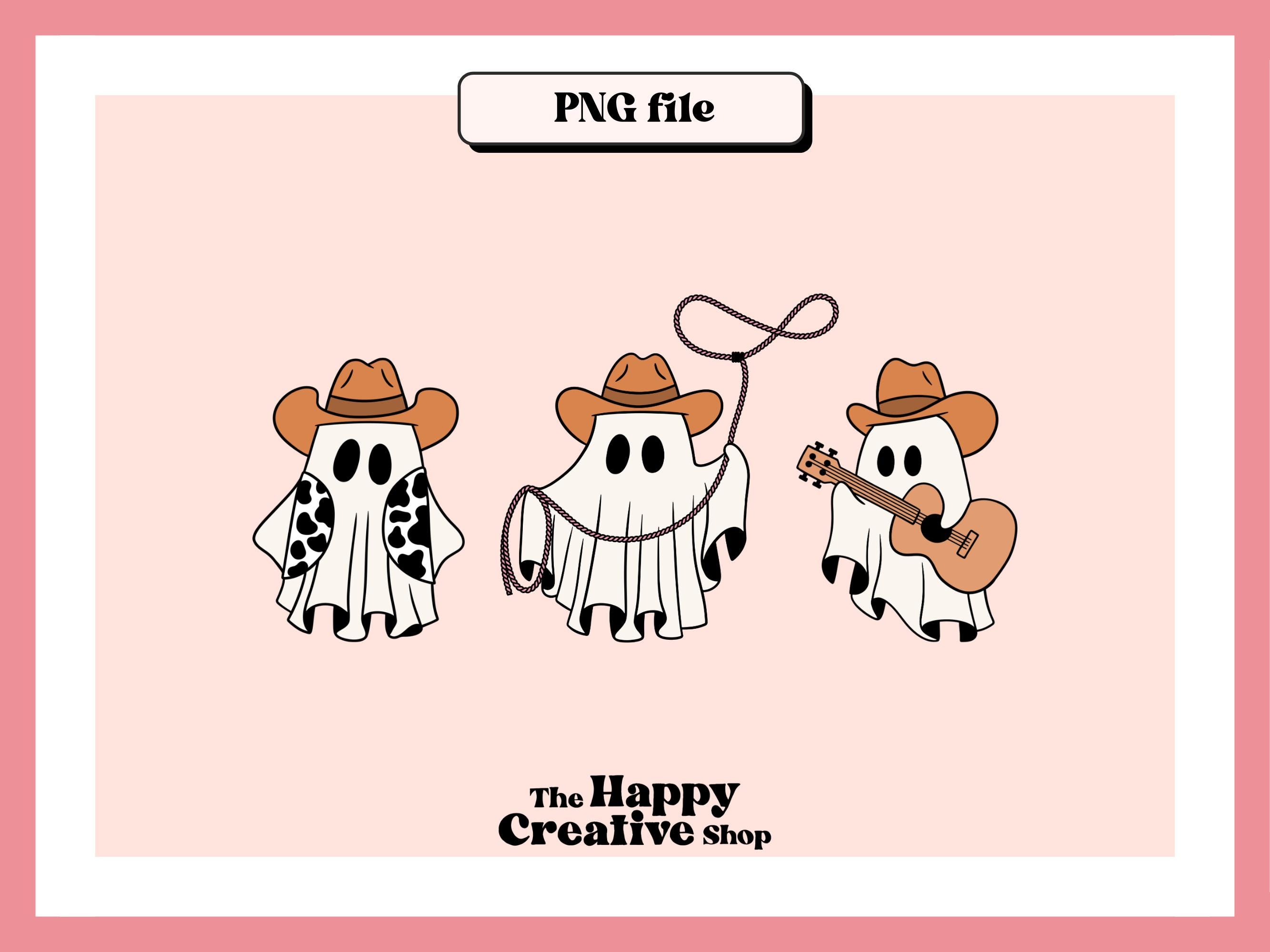Cowboy Ghost PNG, Cute Western Ghost PNG, Retro Halloween Design ...