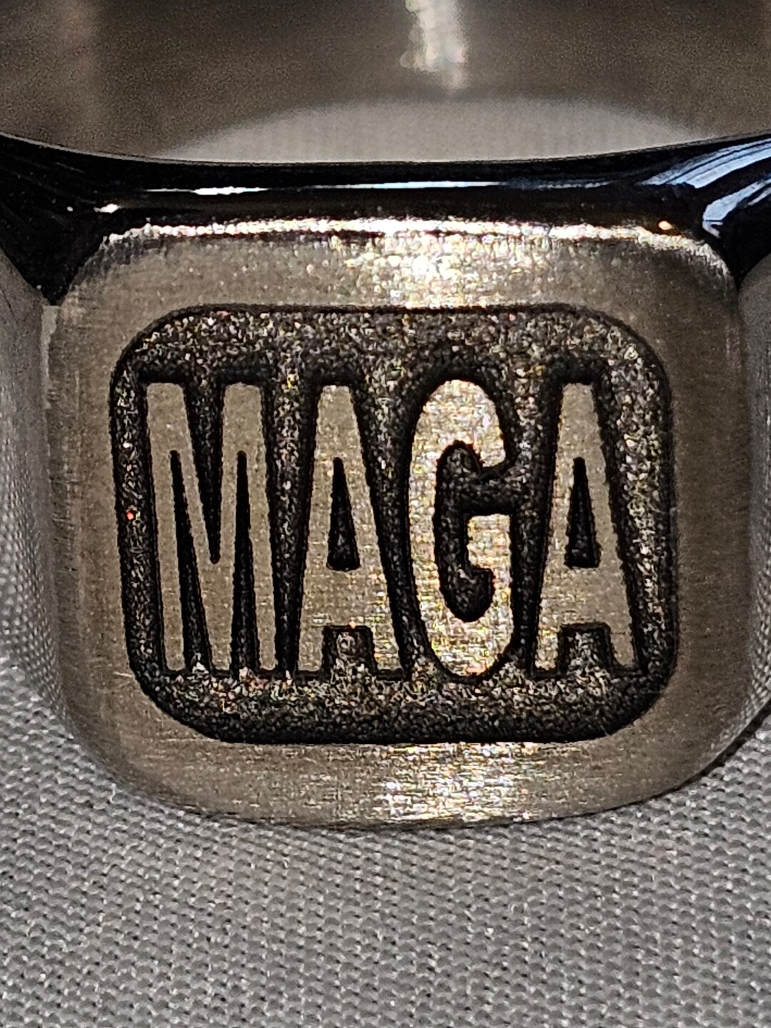 Stainless Steel Engraved MAGA Trump Ring - Etsy