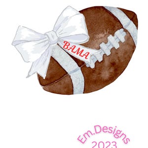 BAMA Football With Bow and Team Colors. - Etsy