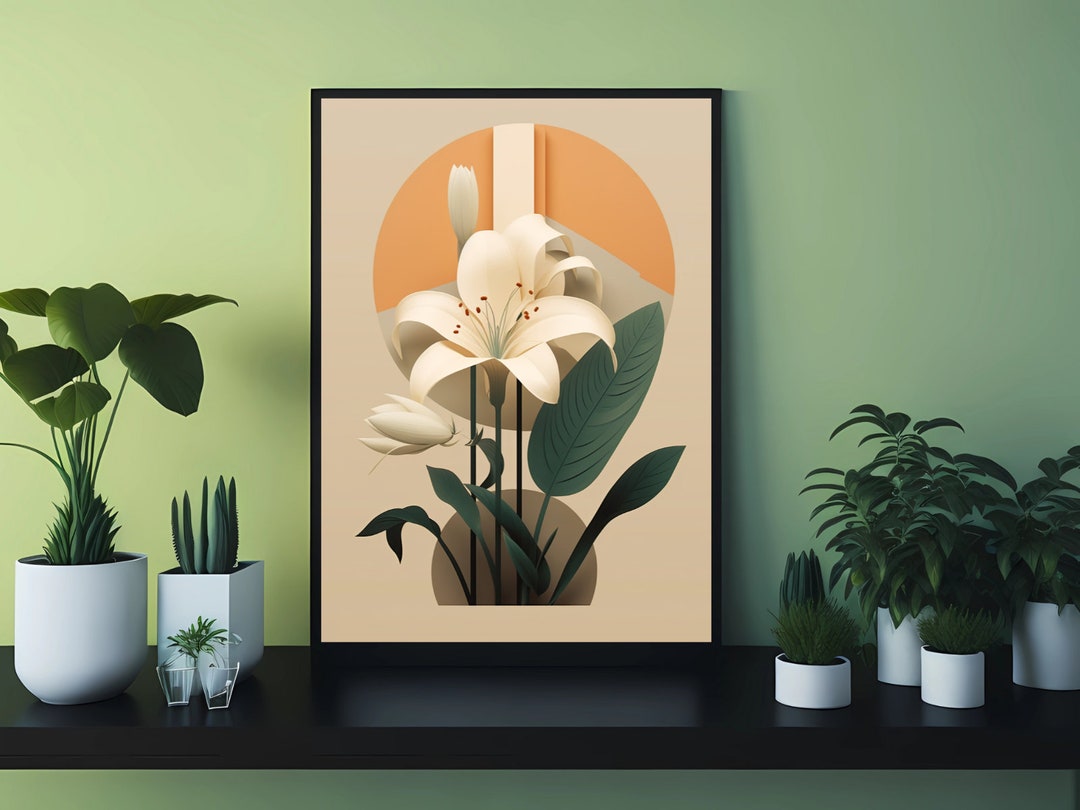 Abstract Lilly Wall Art Decor, Lily Art Print, Abstract Flower Print ...