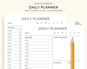 Gray Minimalist Printable Daily Planner - Etsy