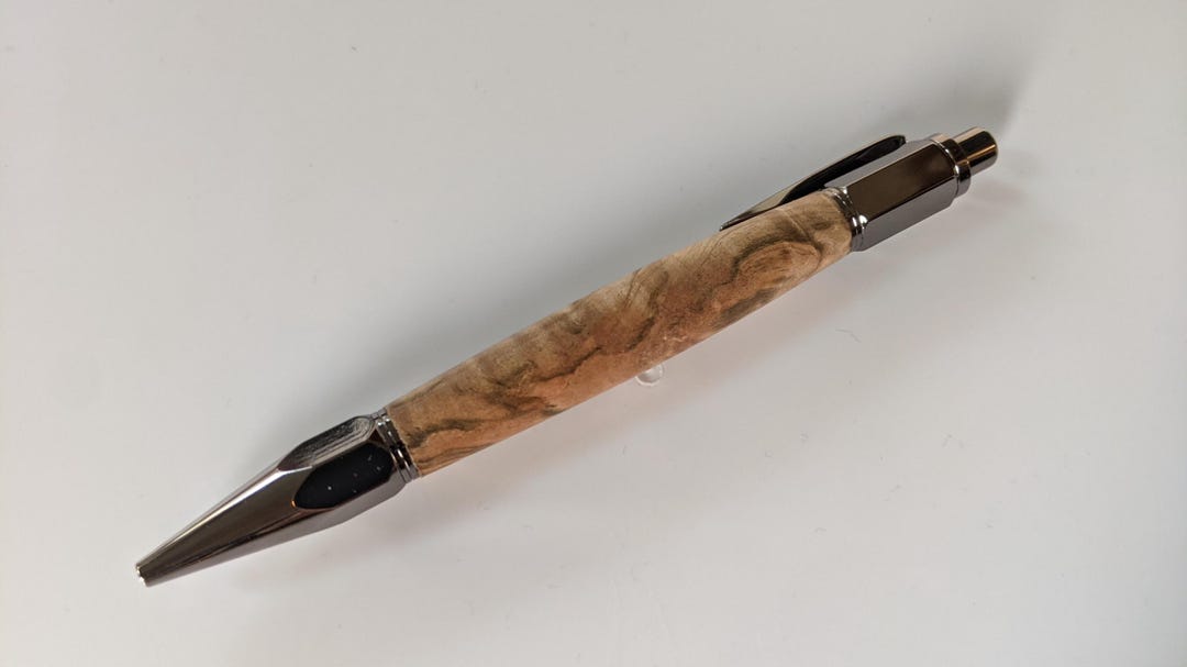 Vertex Click Pen W/ Lightning Strike Wood Barrel - Etsy