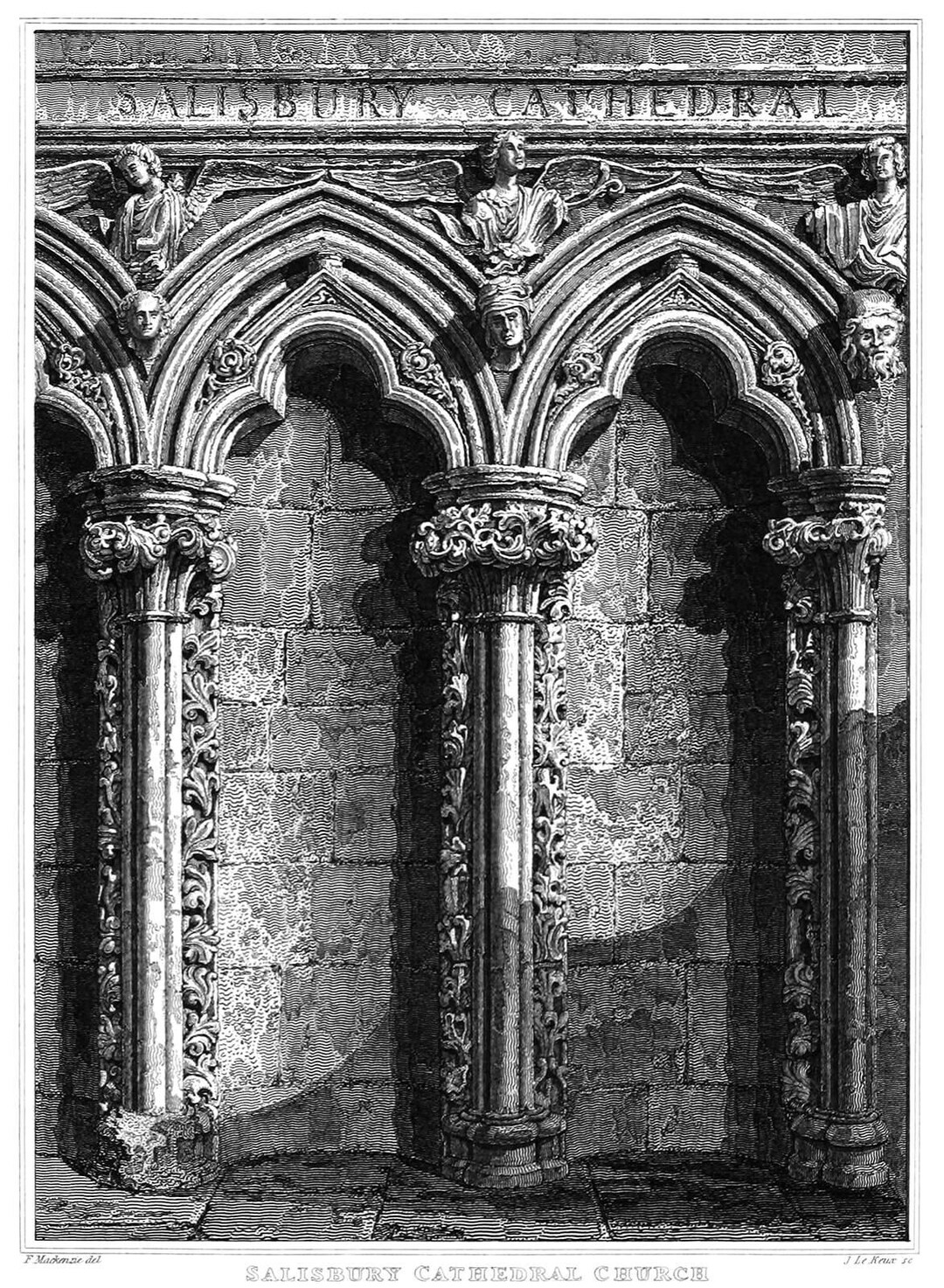 Frederick Mackenzie Drawing of Engraving 1787 - Salisbury Cathedral ...