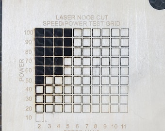 Lightburn Speed/power Engrave Test Grid - Etsy