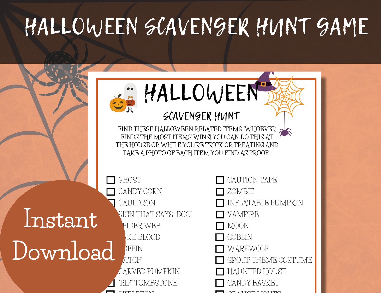 Halloween Scavenger Hunt Halloween Hunt Halloween Games for Kids or ...
