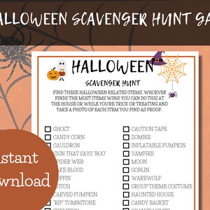 Halloween Scavenger Hunt Halloween Hunt Halloween Games for Kids or ...