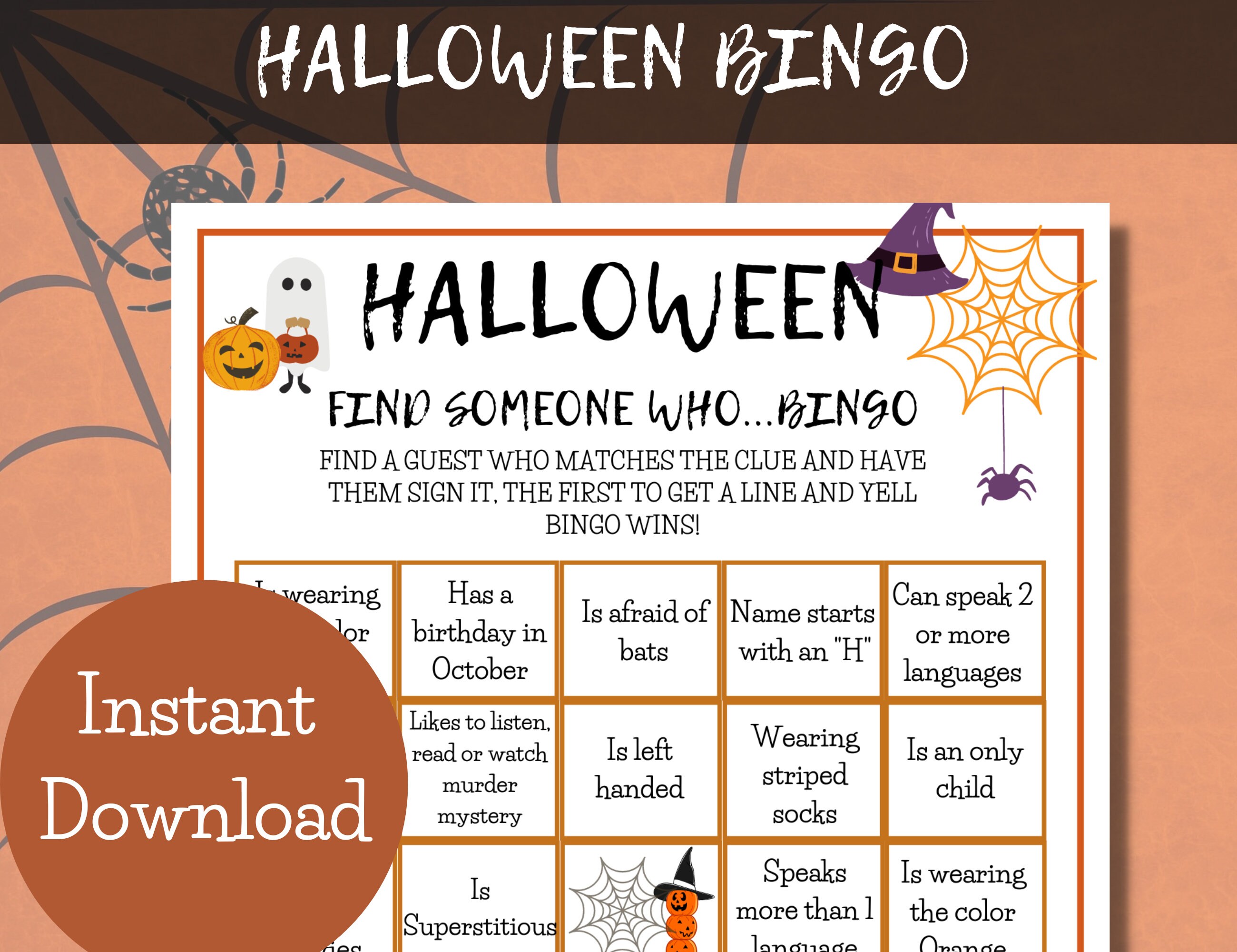 Halloween Bingo Game Halloween Bingo Card Halloween Game Halloween ...