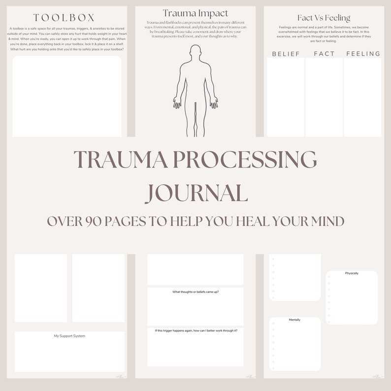 Trauma Processing Journal, PTSD Workbook, Selfcare Journal, Trauma ...