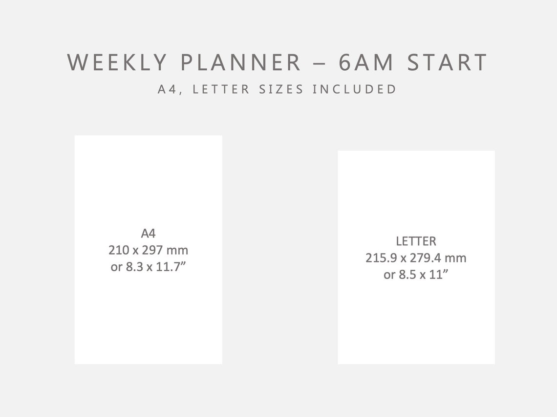 Printable PDF Weekly Schedule 6AM Start, Hourly Planner, Hourly ...