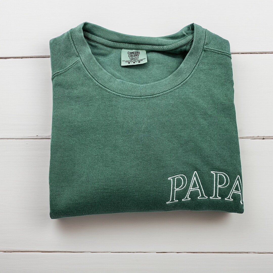 Embroidered Dad Sweatshirt With Kids Name on Sleeve, Custom Dad Comfort ...