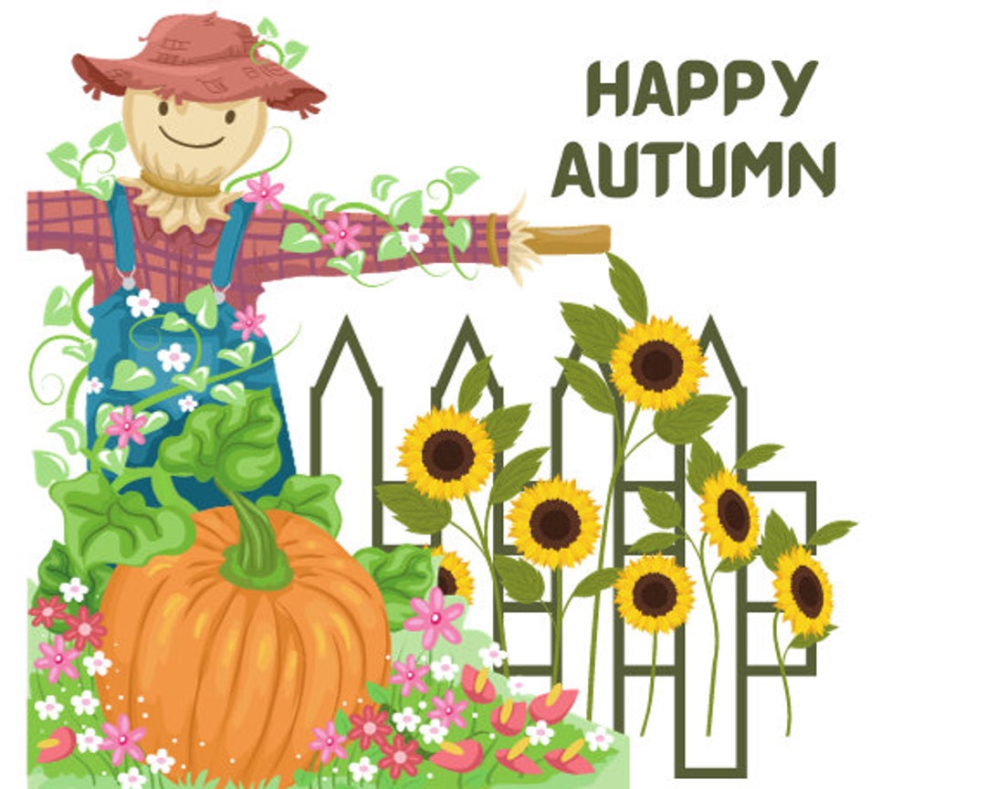 Fall Garden Scarecrow Digital Printable - Etsy