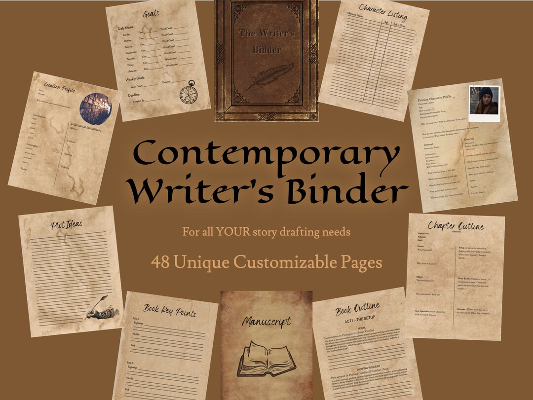 Contemporary Writer’s Binder, Writing Outlines, Three Act Story ...
