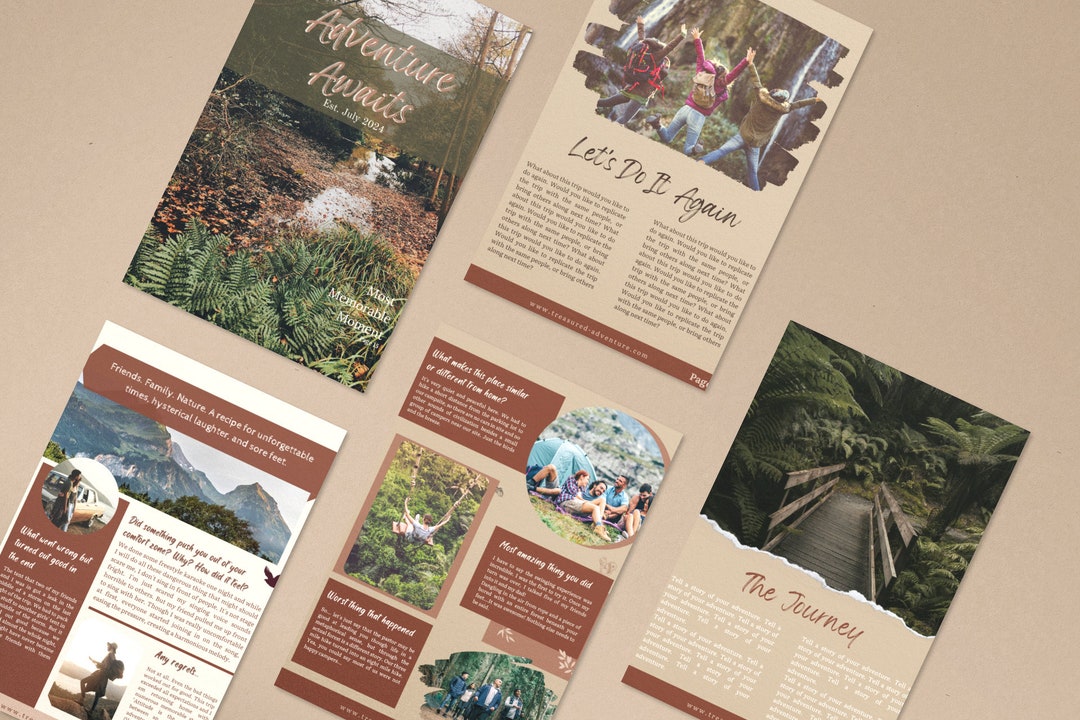 Rustic Adventure Magazine Template: Travel Photo Album (digital) - Etsy