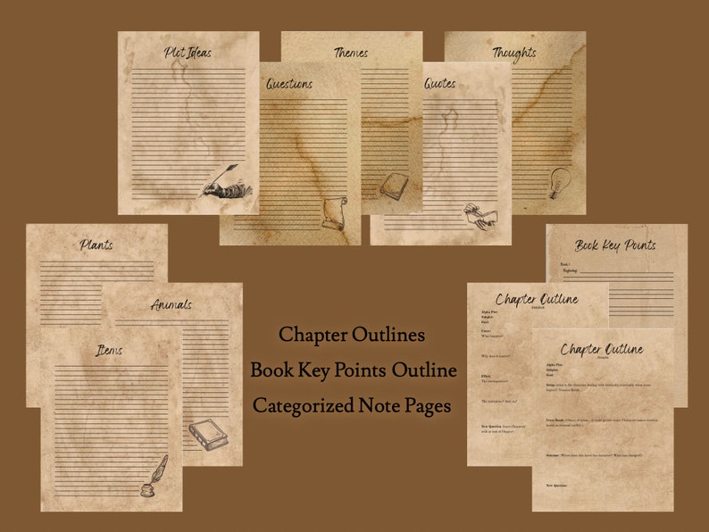 Fantasy Writer’s Binder, Outlines, Writing Template, Writing Toolkit ...