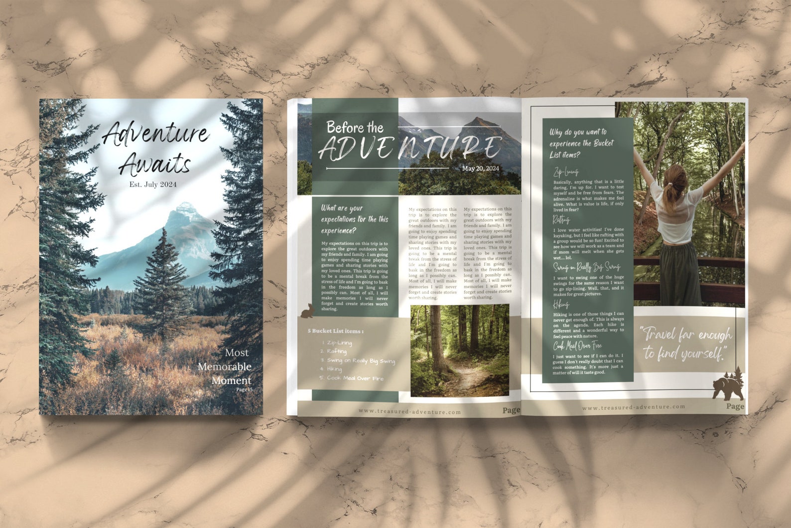 Rustic Adventure Magazine Template: Travel Photo Album (digital) - Etsy