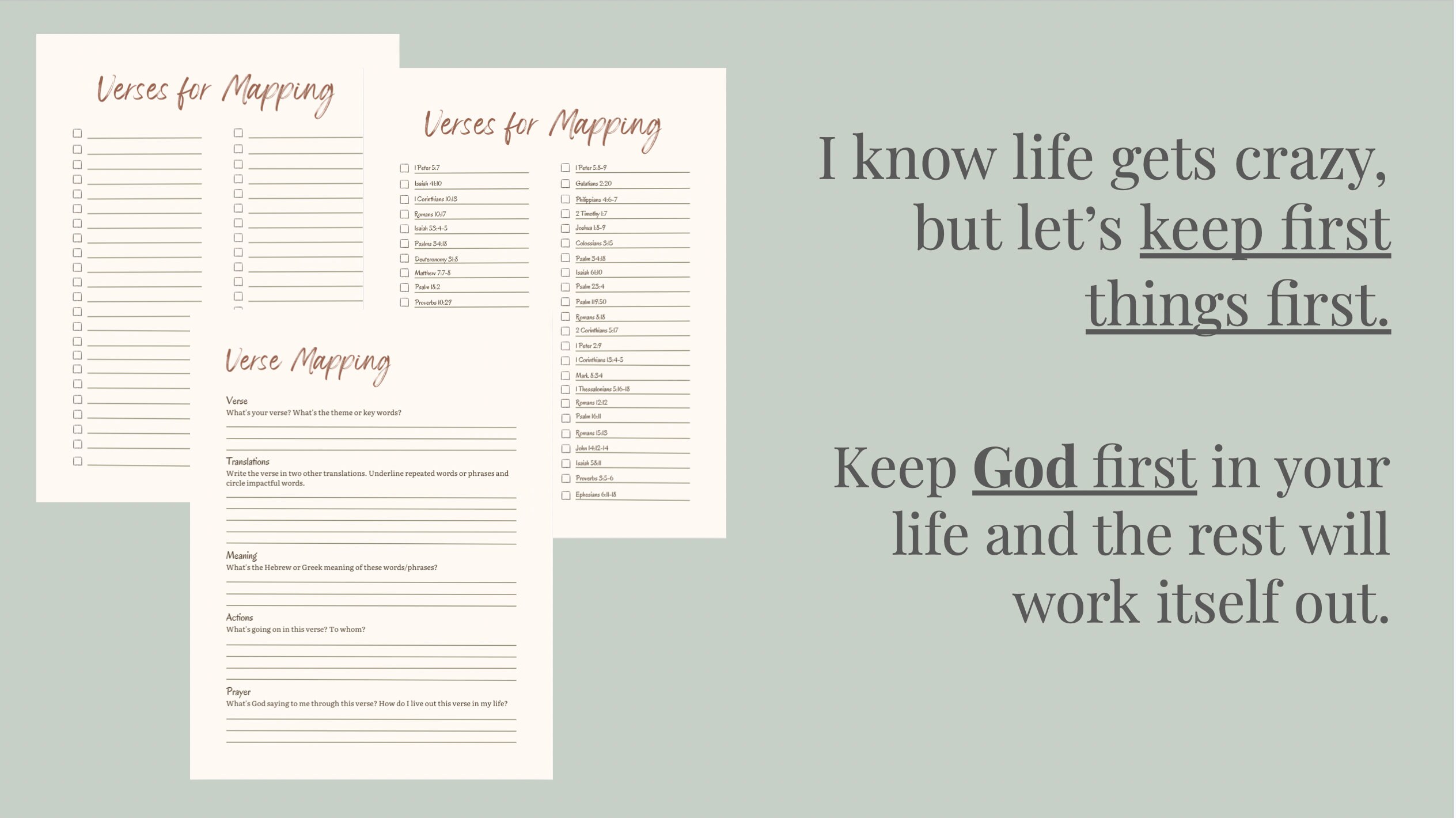 Christian Binder Template: Guided Prayer, Bible Study, Verse Mapping ...