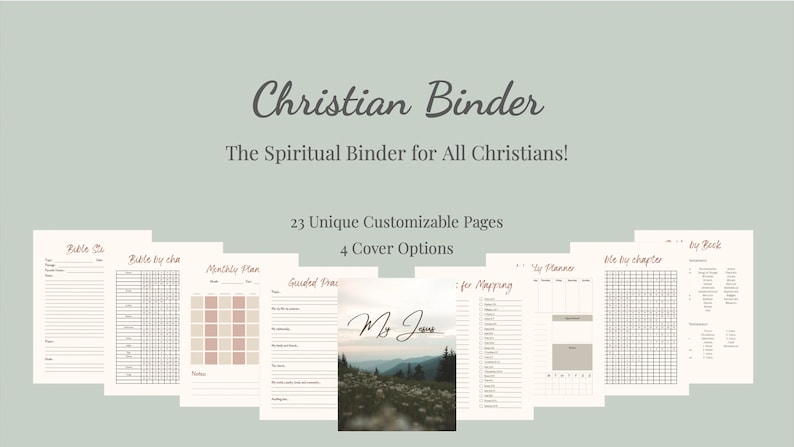 Christian Binder Template: Guided Prayer, Bible Study, Verse Mapping ...