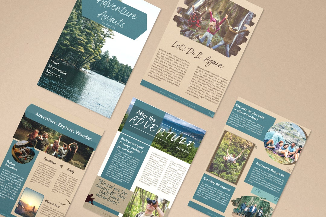 Deep Blue Adventure Magazine, Travel Magazine Template, Canva Magazine ...