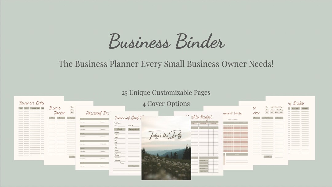 Business Binder Template: 25-page Customizable Planner (PDF) - Etsy