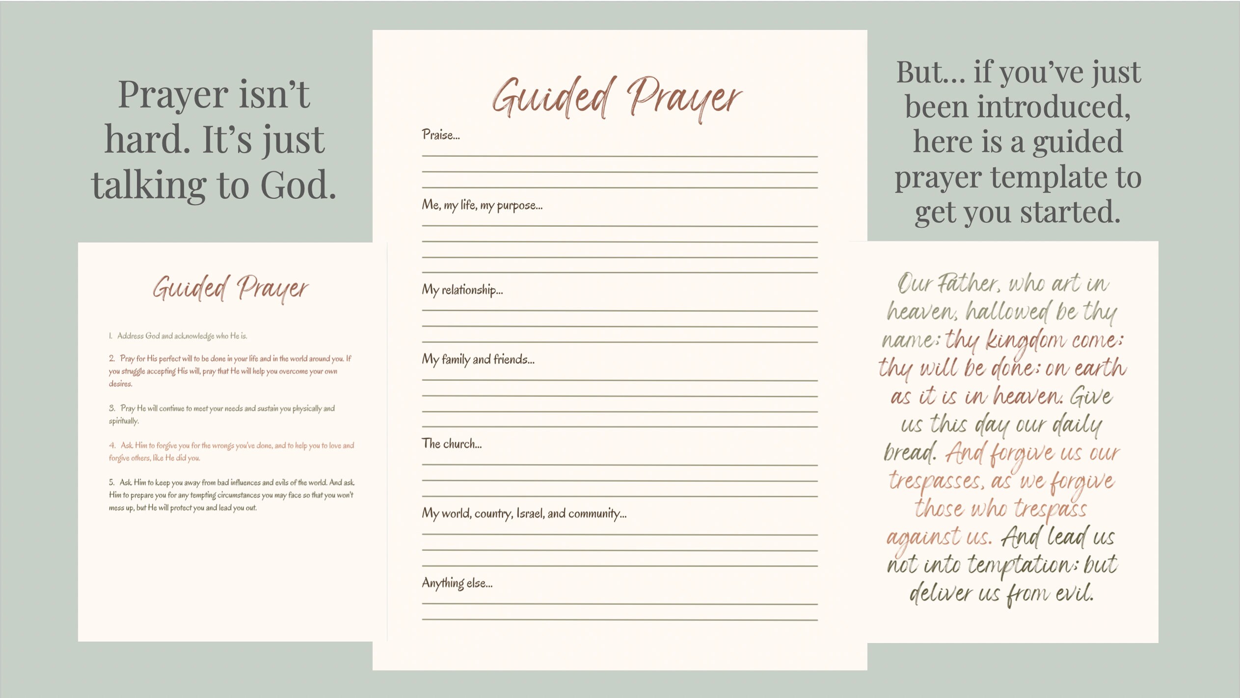 Christian Binder Template: Guided Prayer, Bible Study, Verse Mapping ...