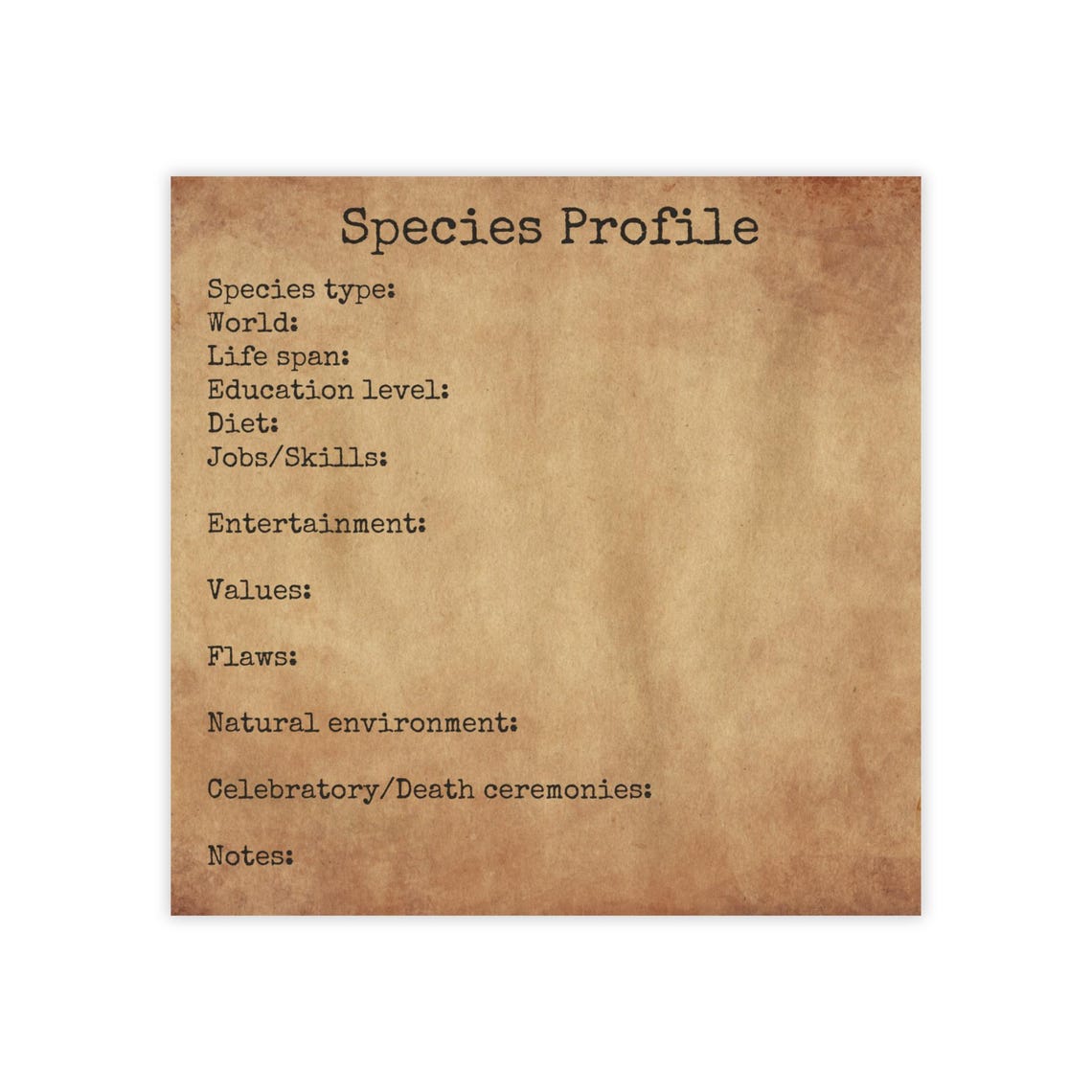 Species Profile Sticky Notes Writer Tool Post-it Note Pads, Botanical ...