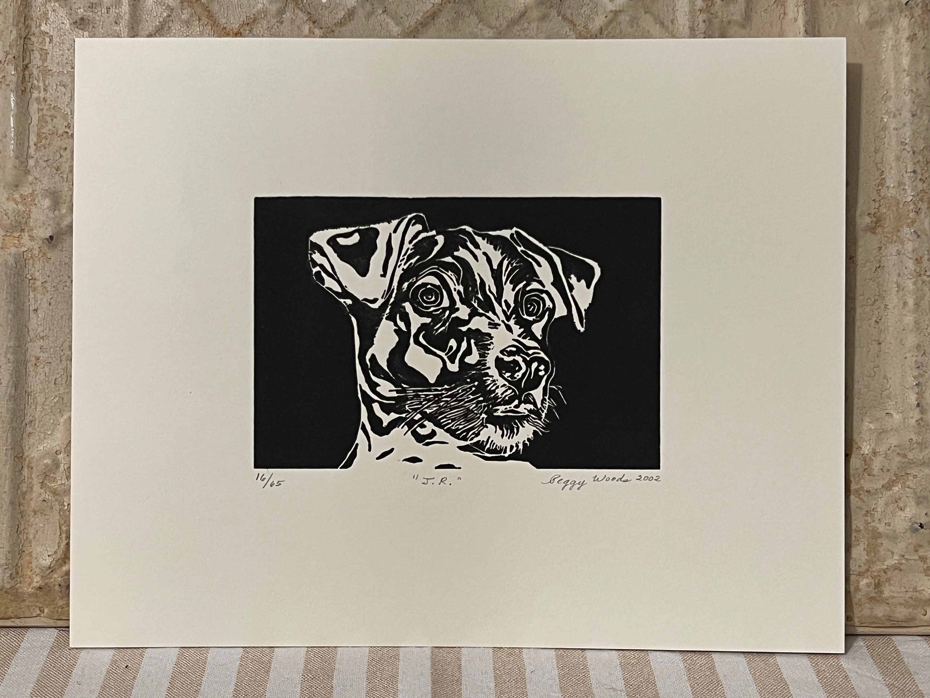 Terrier Print, 4x6 Print, Original Linocut Print, Animal Art, Animal ...
