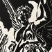 Angel Statue Print, 4x6 Print, Original Linocut Print, B&W Print, Peggy ...