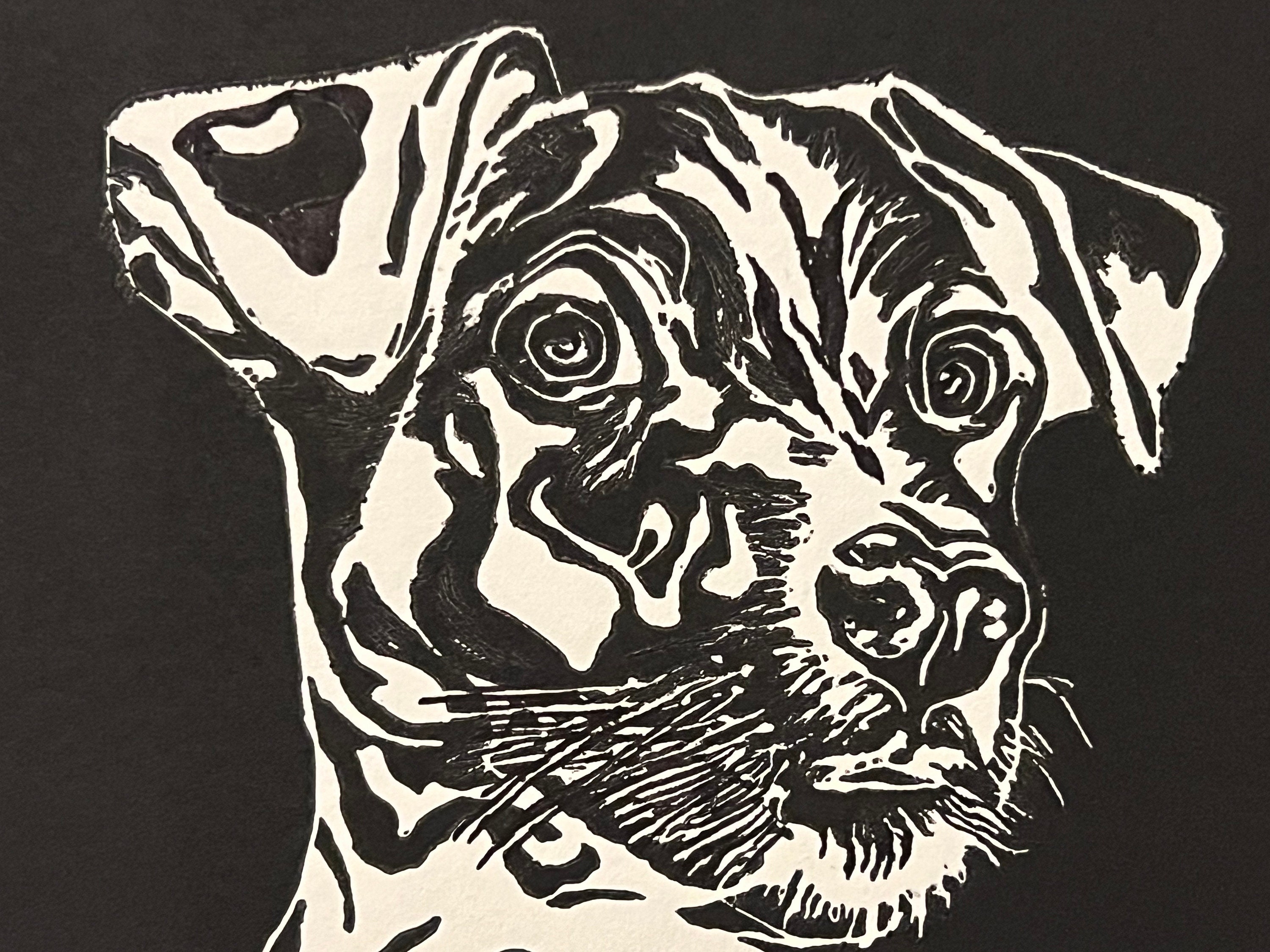 Terrier Print, 4x6 Print, Original Linocut Print, Animal Art, Animal ...